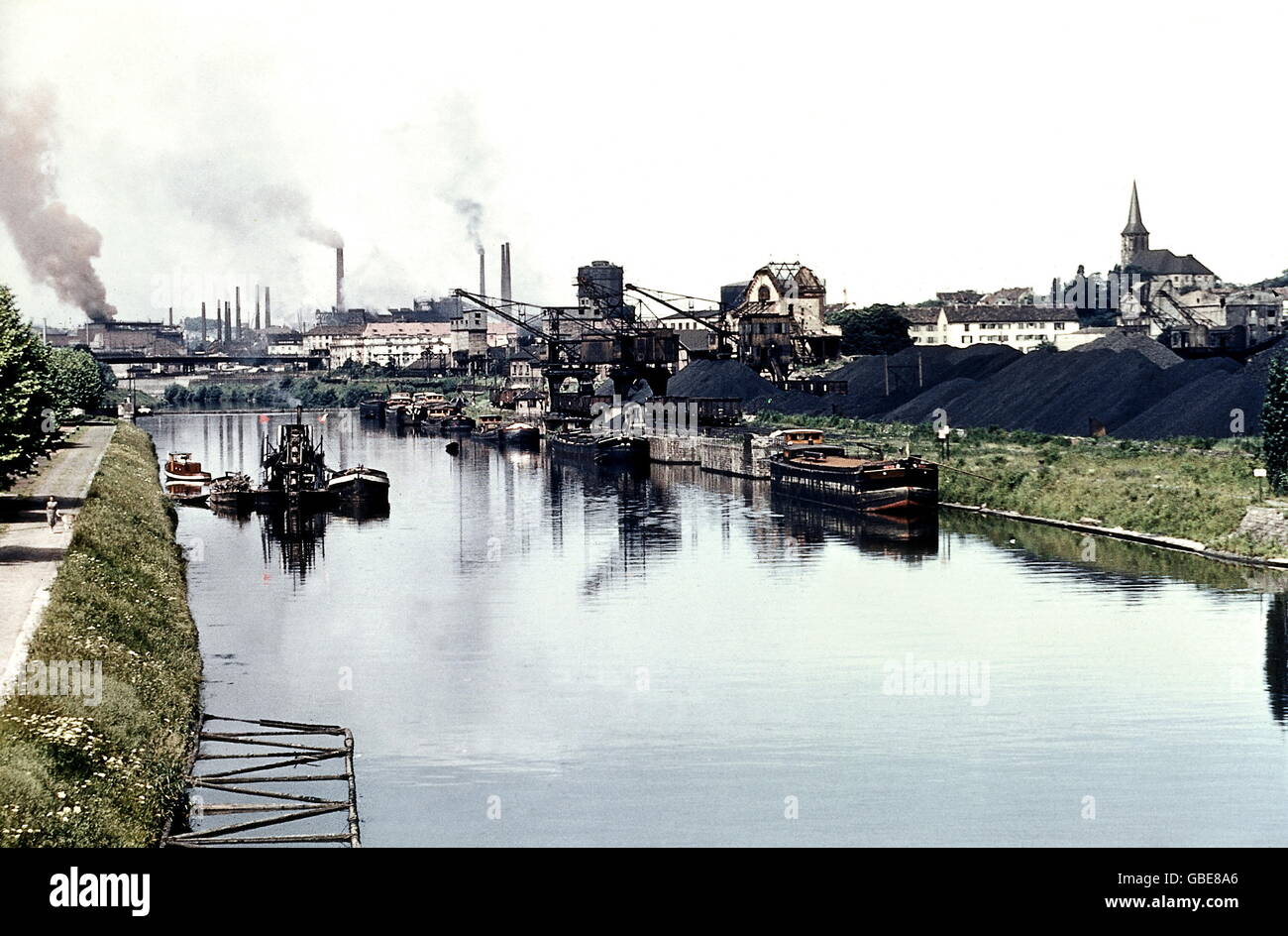 geography / travel, Germany, Saarbrücken, inland port, industrial ...