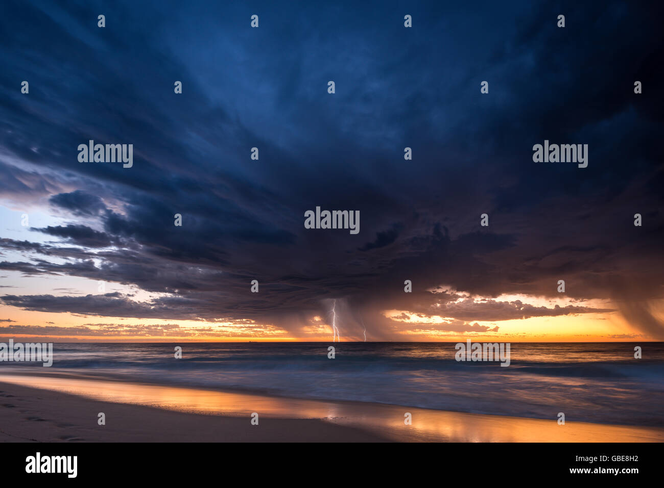 Summer storm from City beach in Perth, Australia Stock Photo - Alamy