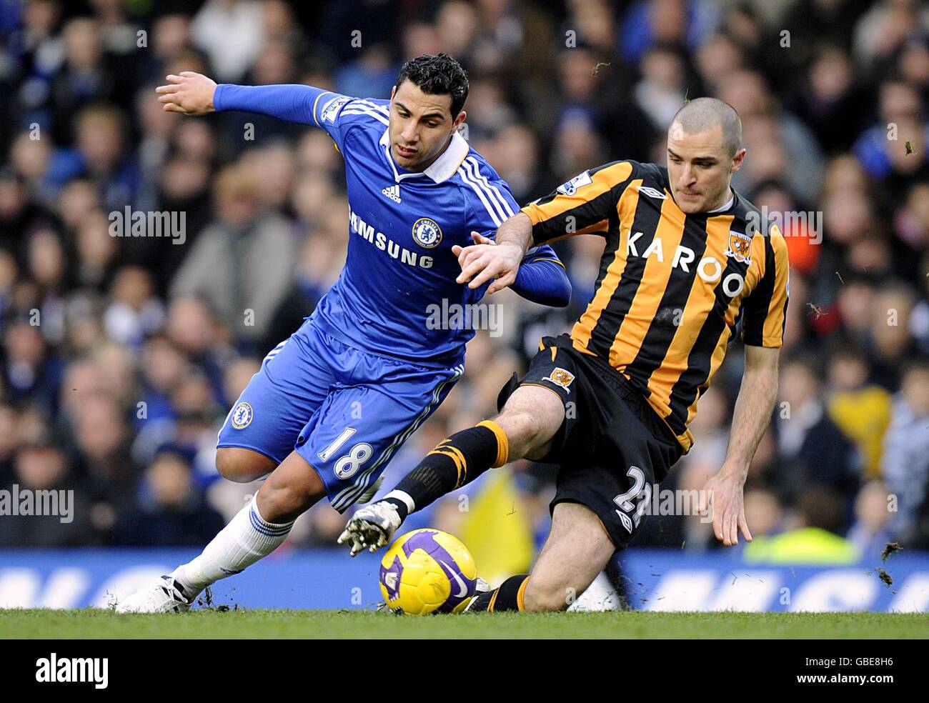 Chelsea's Ricardo Quaresma and Hull City's Dean Marney (right) battle ...