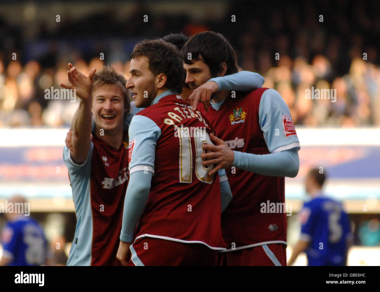 Burnley's Martin Paterson is congratulated by his team mates after ...