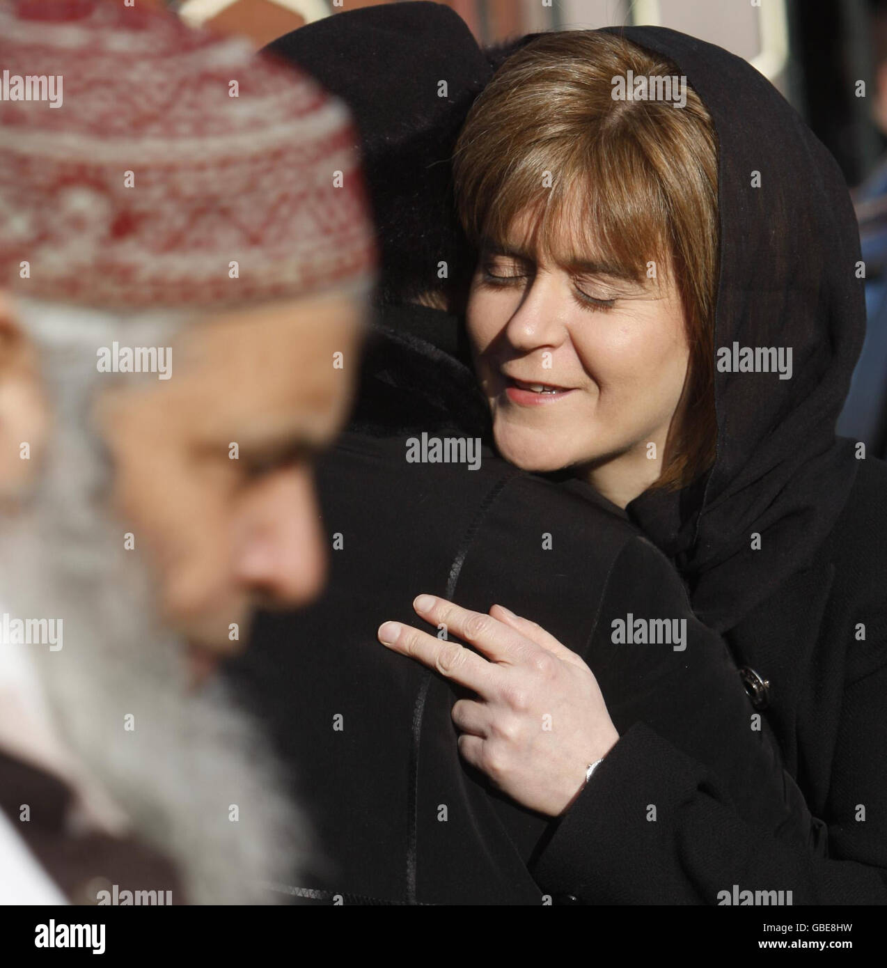 Deputy First Minister Nicola Sturgeon following the funeral of Bashir ...