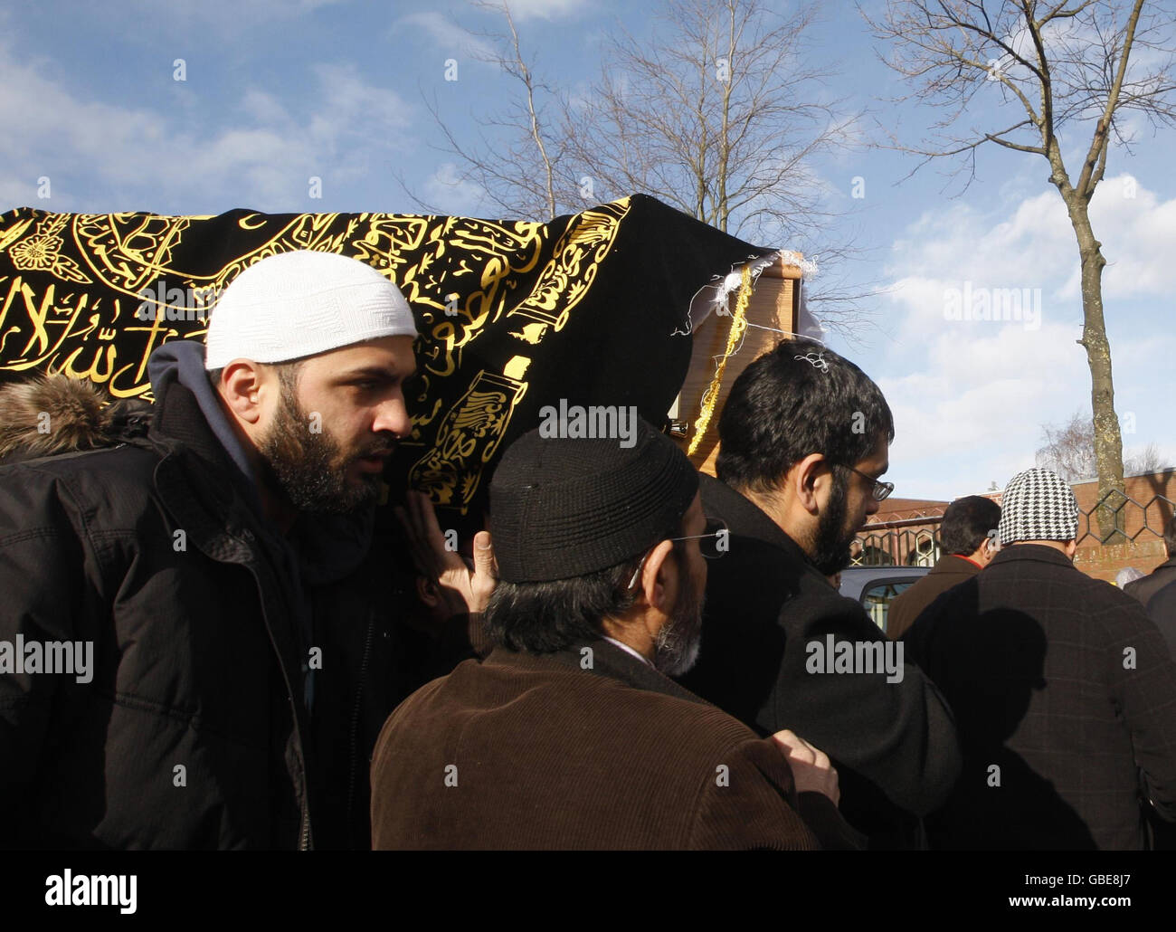 The coffin of Bashir Ahmad, the first Muslim member of the Scottish ...