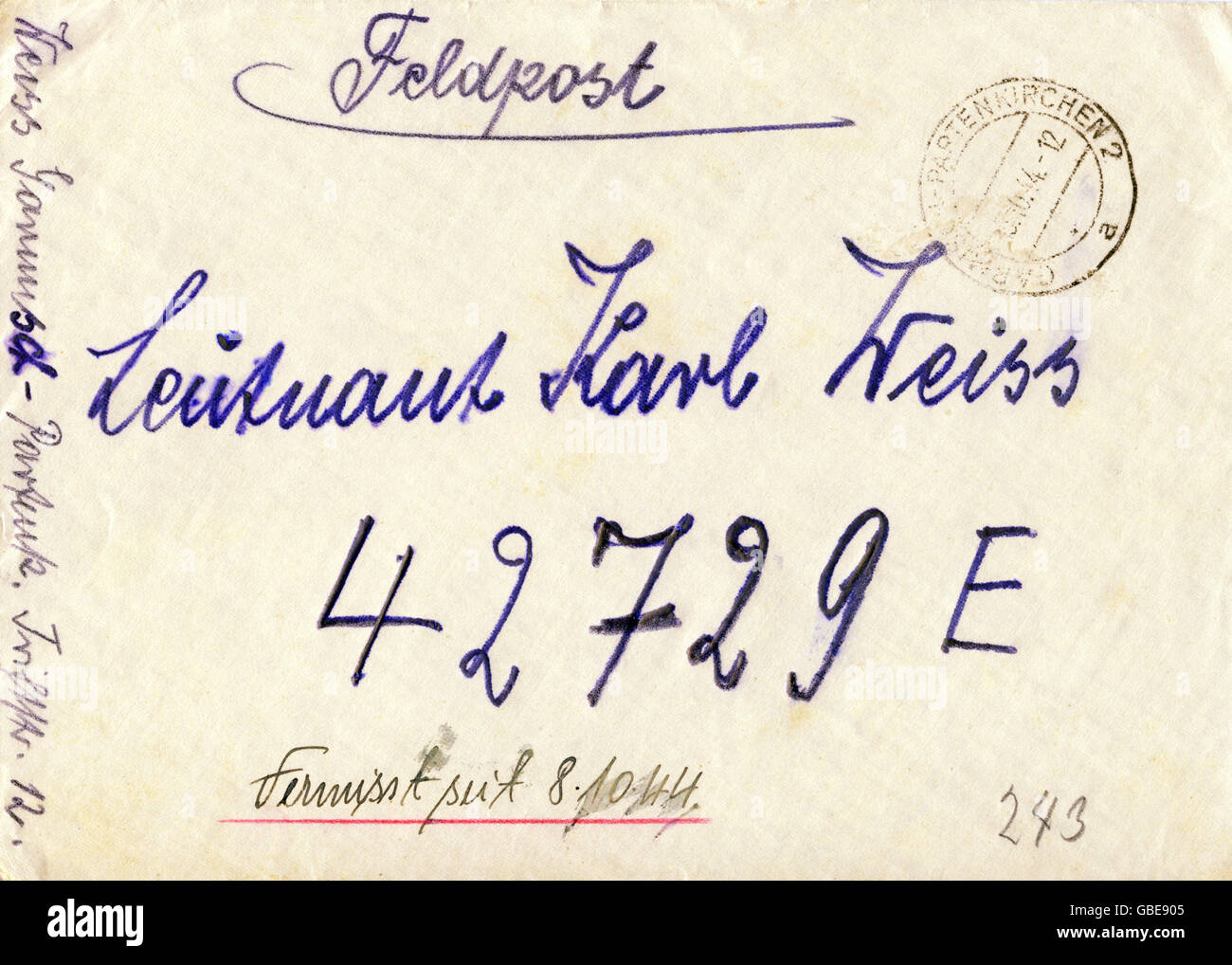 events, Second World War / WWII, Germany, army postal service letter ...