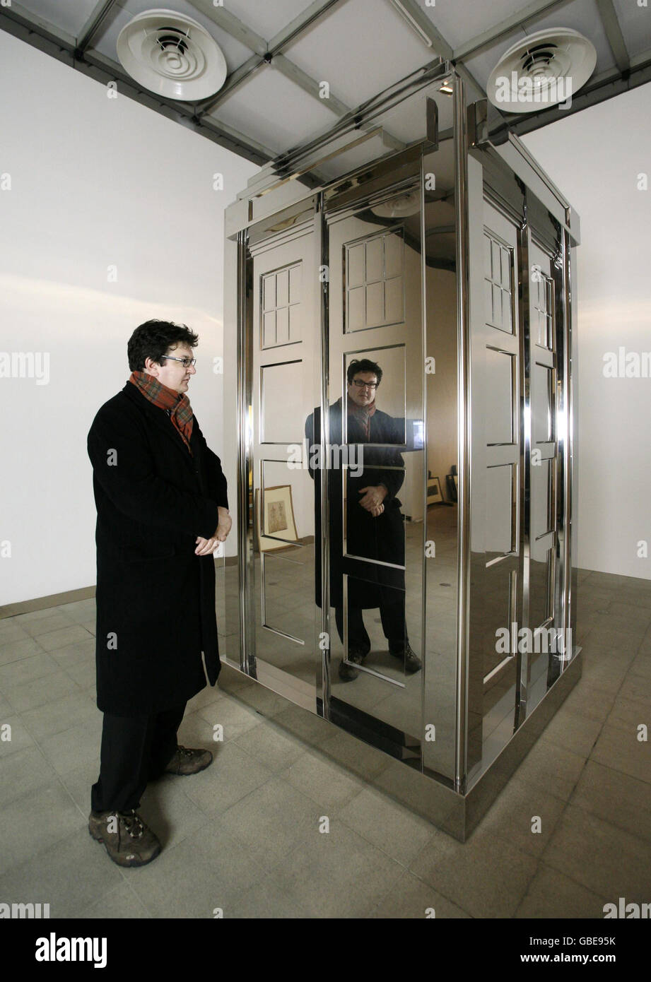 Artist Mark Wallinger with his piece 'Time and Relative Dimensions in ...