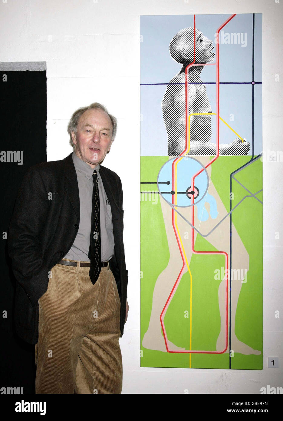 Artist Gerald Laing (one of the original wave of pop artists) poses ...