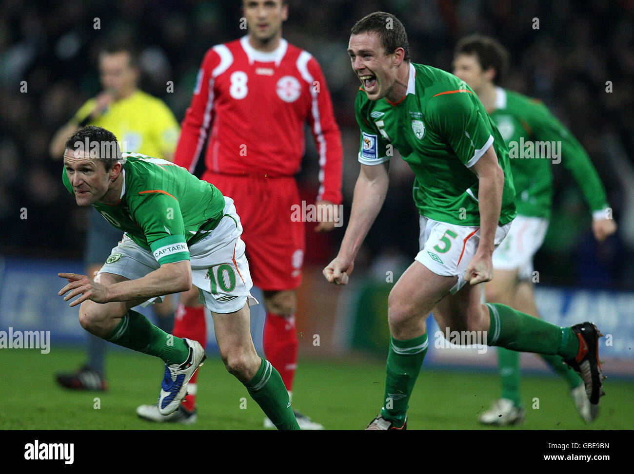 Republic of Ireland's Robbie Keane celebrates his second goal during ...