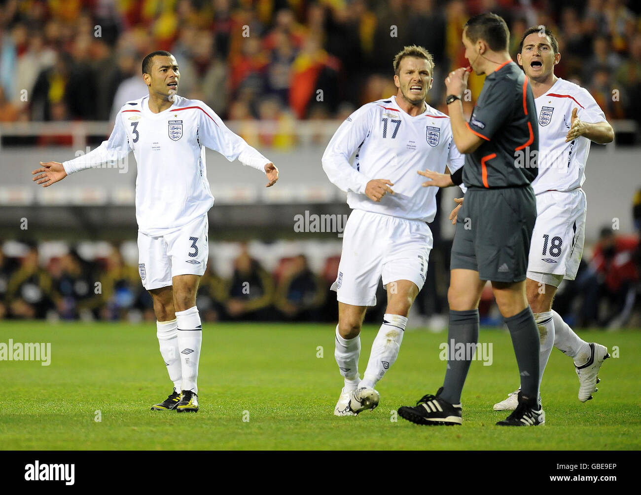 England's Ashley Cole (left), David Beckham and Frank Lampard (right ...
