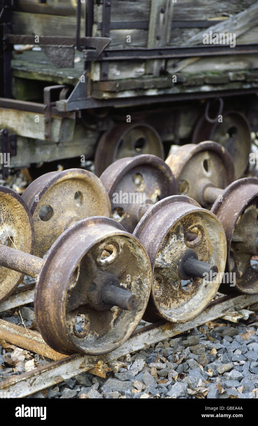 transport / transportation, railway, wheels of narrow gauge railroad ...