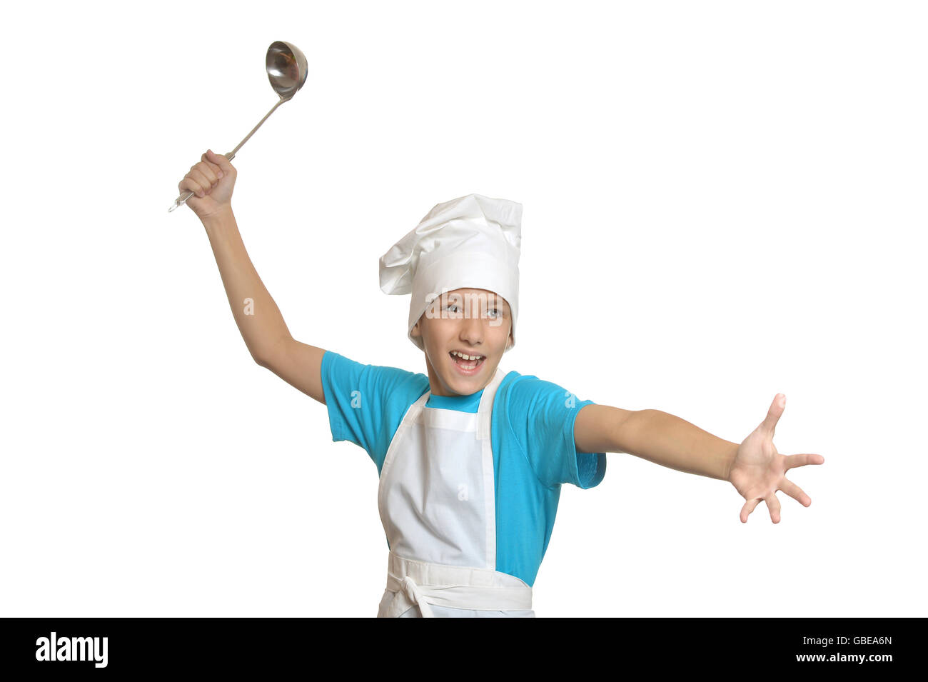 Smiling kitchen boy Stock Photo - Alamy