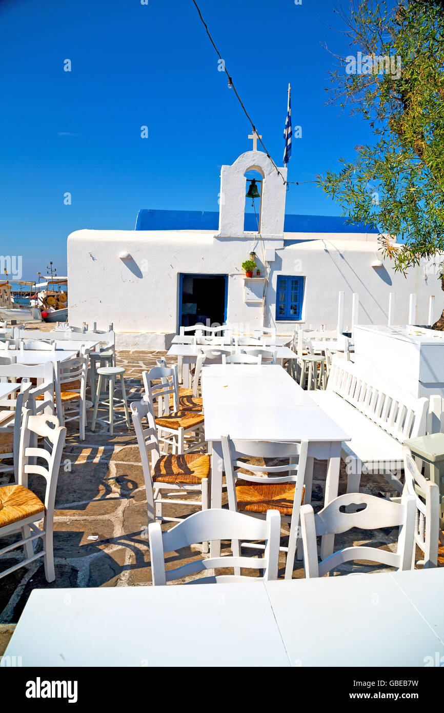 the table in santorini europe greece old restaurant chair and summer ...