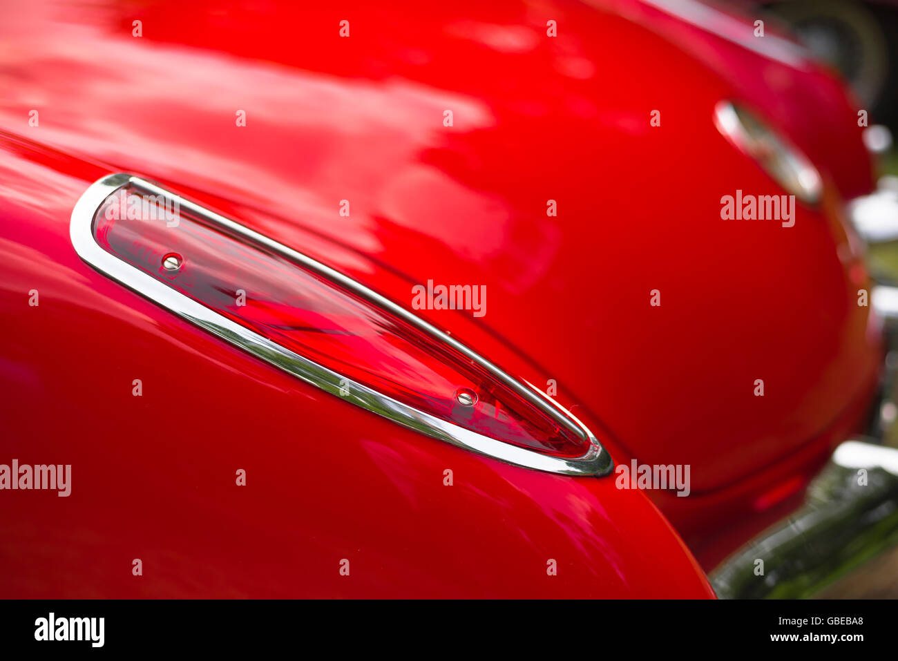 Detail of the rear wing and tail light of a 1958 Corvette Stingray ...