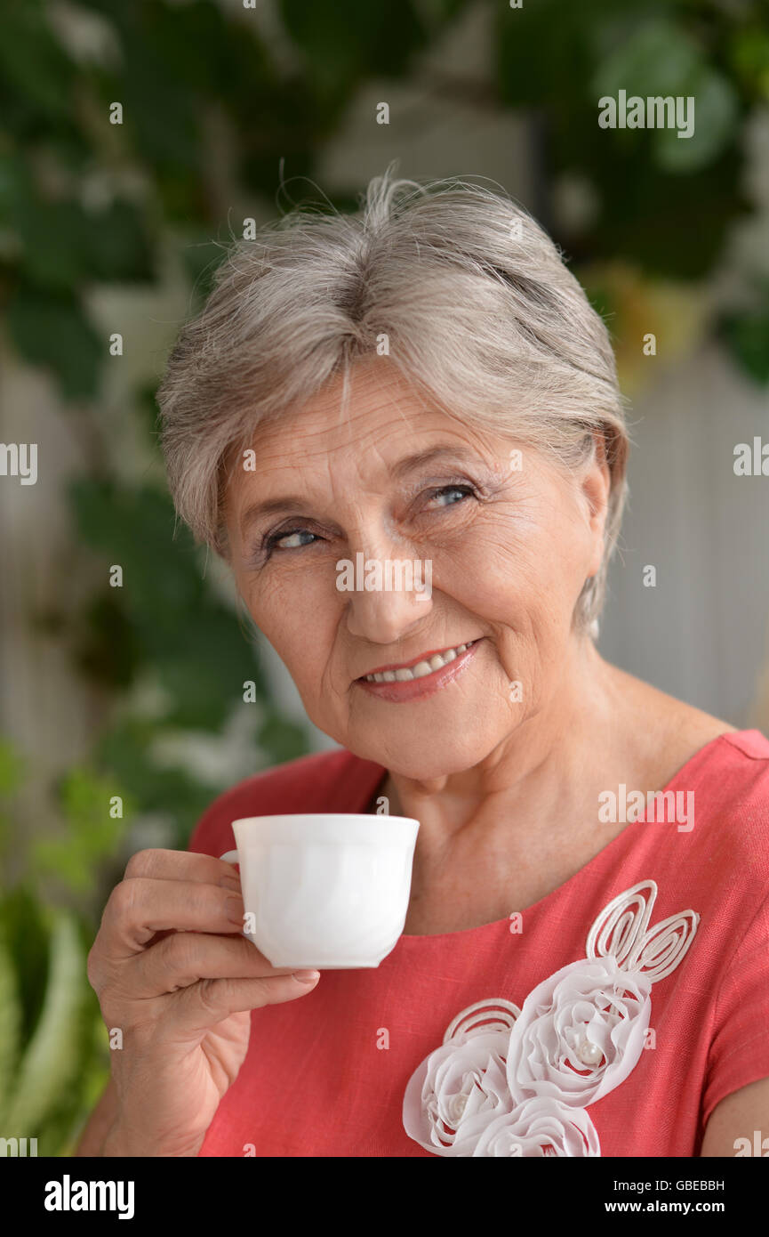 happy retired woman Stock Photo - Alamy