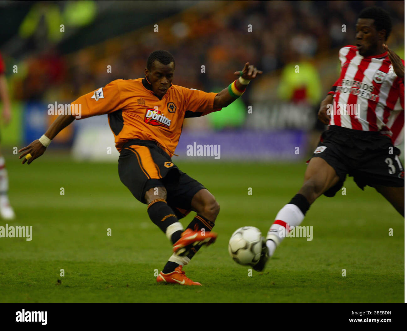 Wolverhampton Wanderers Henri Camara and Southampton's Yoann Folly ...