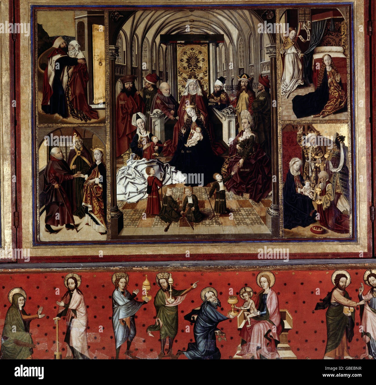 fine arts, sacred art, Mary, St. Anna Altar, 1376, painting, detail ...