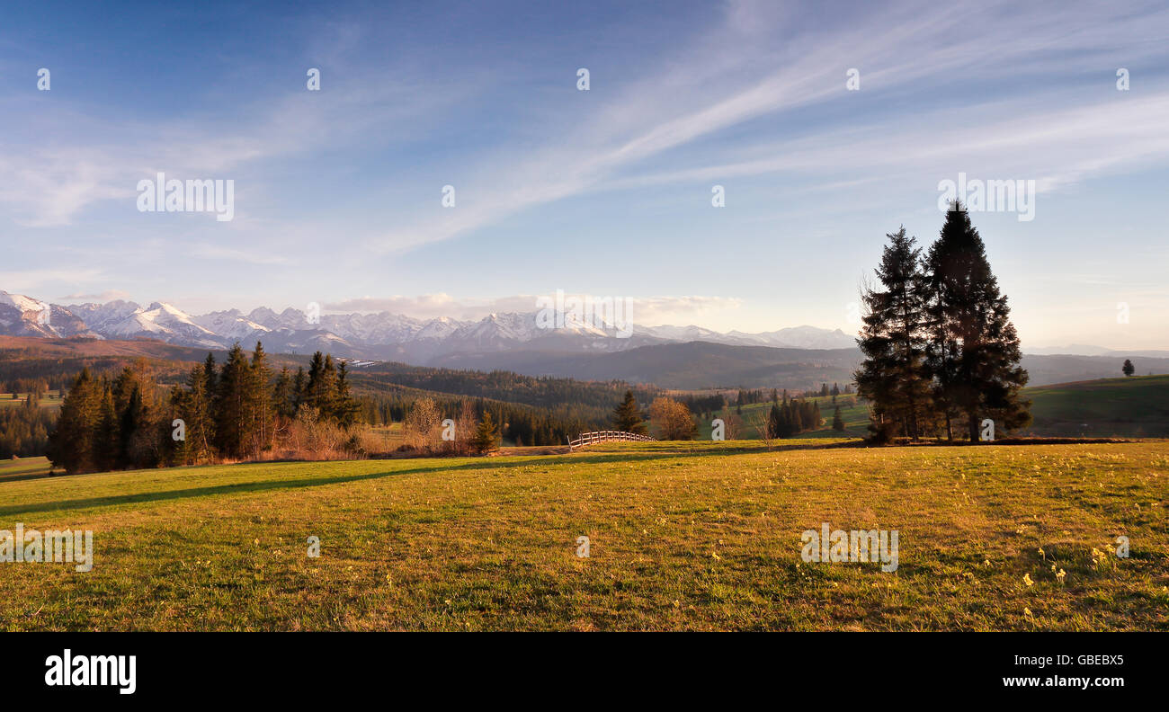 Spring countryside in Tatras mountains, south Poland Stock Photo - Alamy