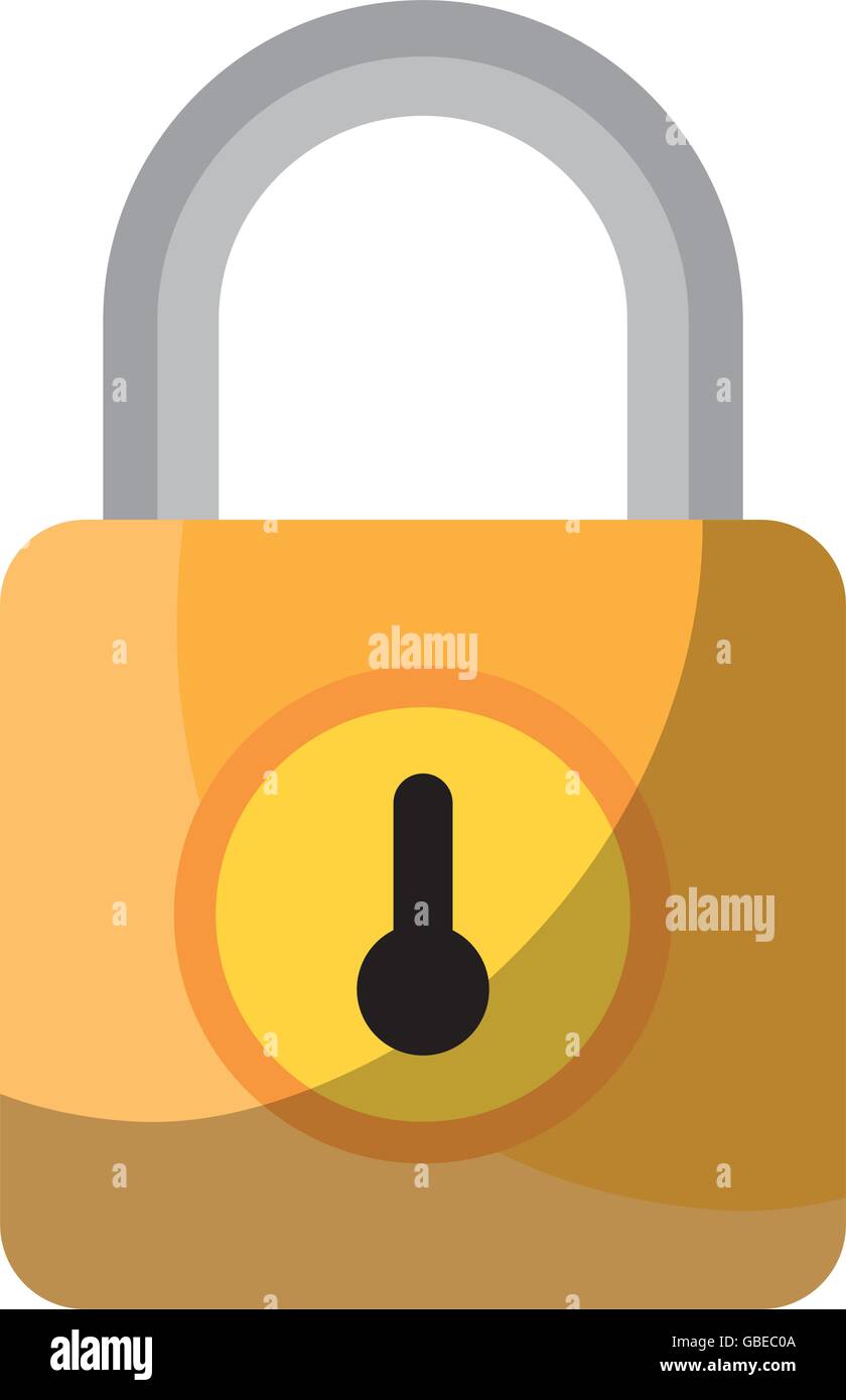 Security padlock in yellow color icon Stock Vector Image & Art - Alamy