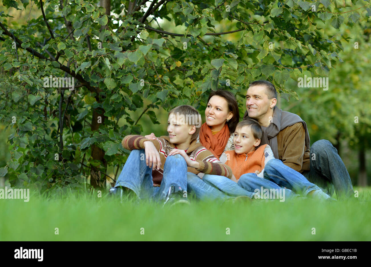 beautiful happy family Stock Photo - Alamy
