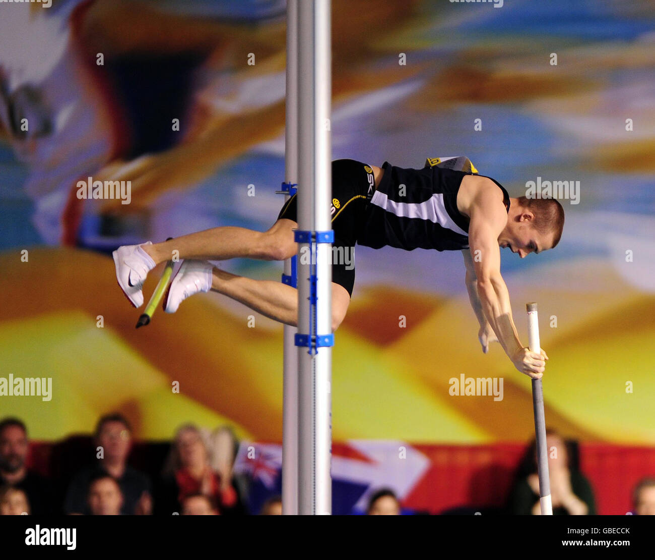 Richard Hurren in action during the Men's Pole Vault Final during Aviva ...