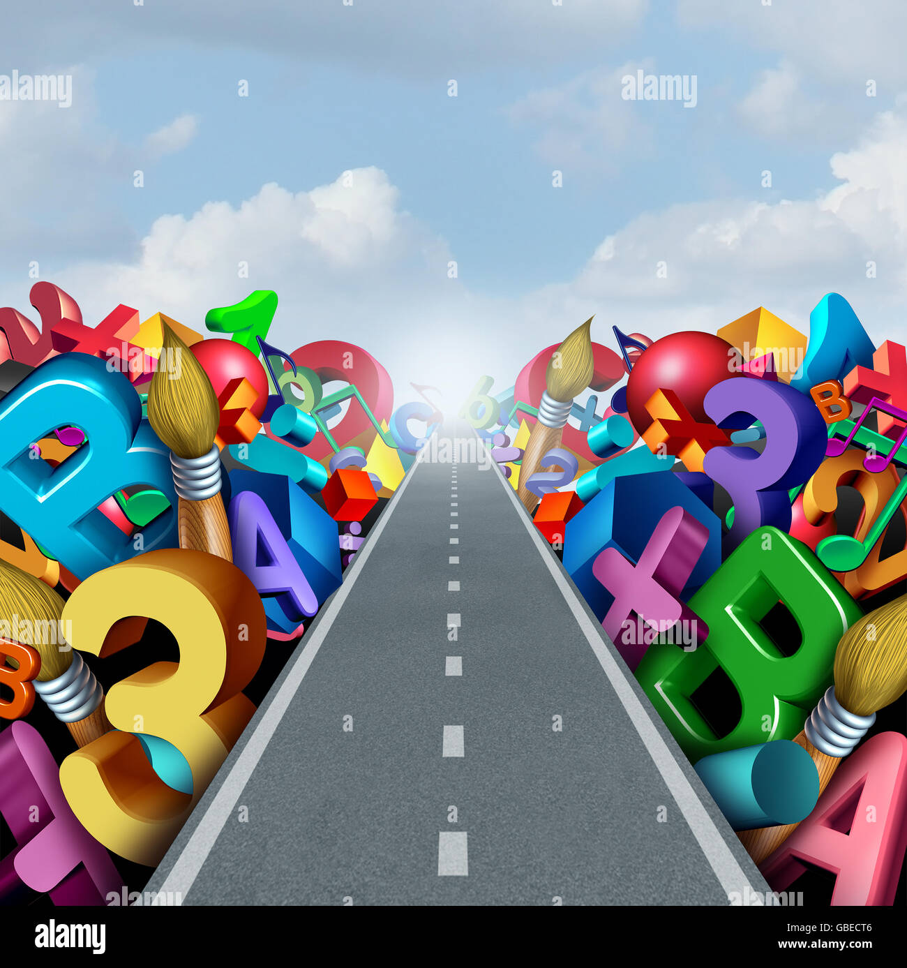 Education concept illustration symbols hi-res stock photography and ...