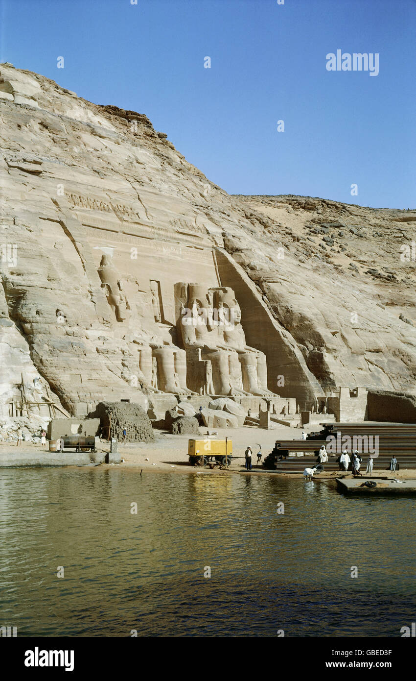 geography / travel, Egypt, Abu Simbel, temple of Ramses II ...