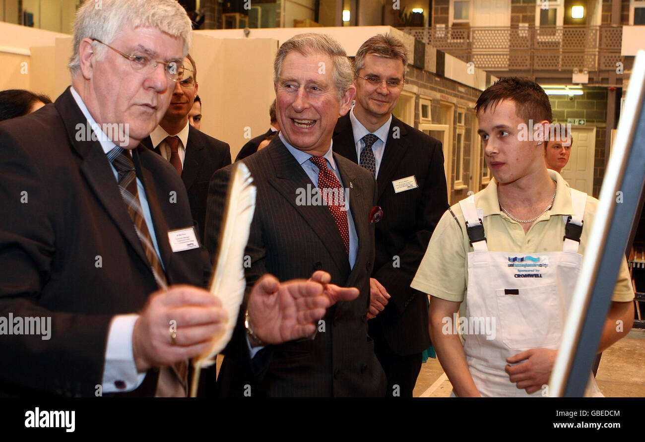 The Prince of Wales (centre) during a visit to the West Nottingham ...