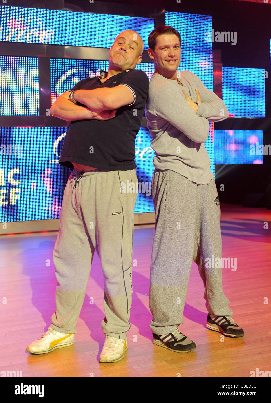 Cliff Parisi (left) and John Partridge behind the scenes at rehearsals ...