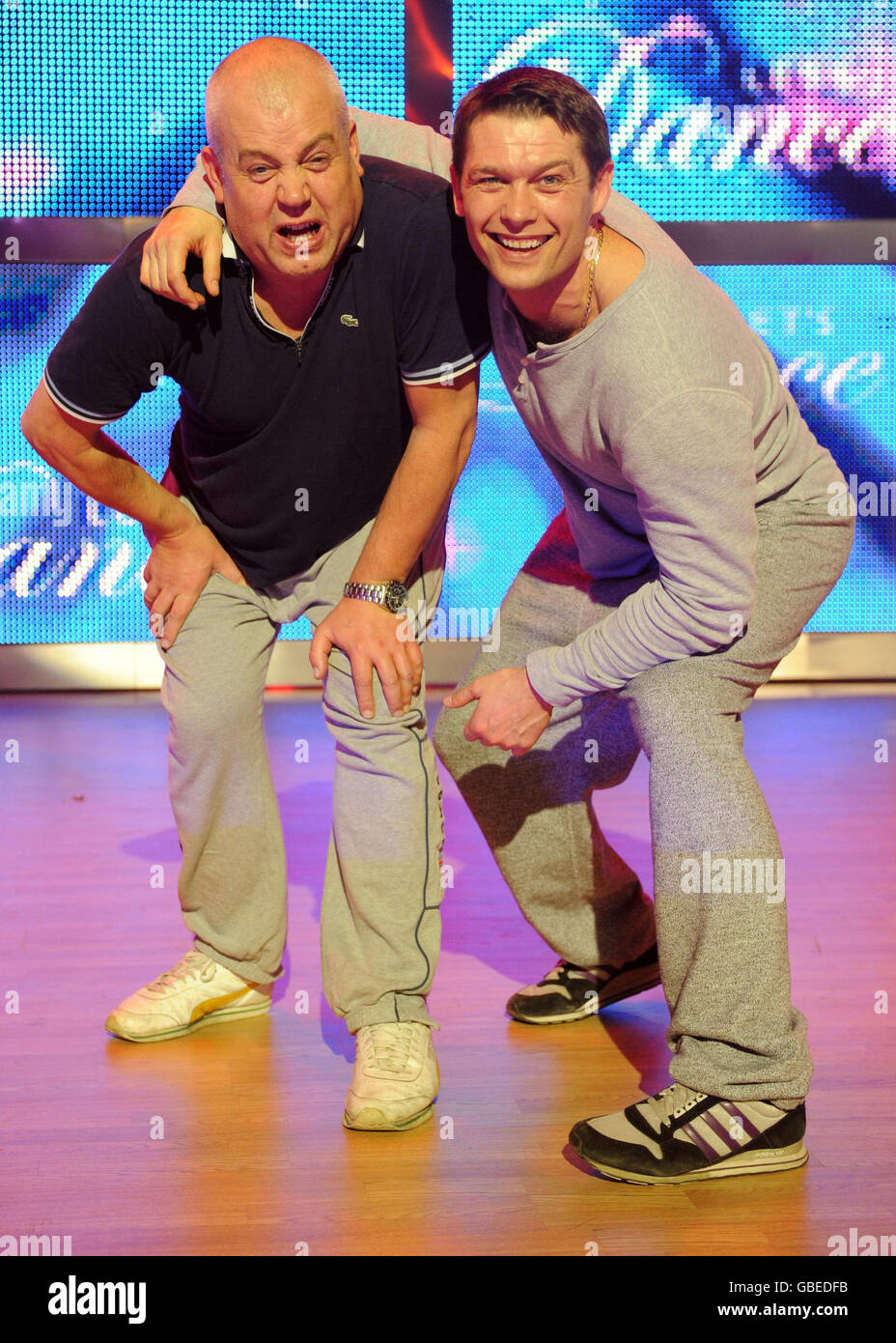 Cliff Parisi (left) and John Partridge behind the scenes at rehearsals ...