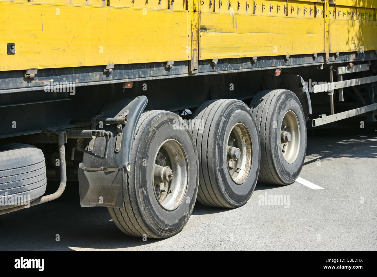 Tires and loading area of a truck Stock Photo - Alamy