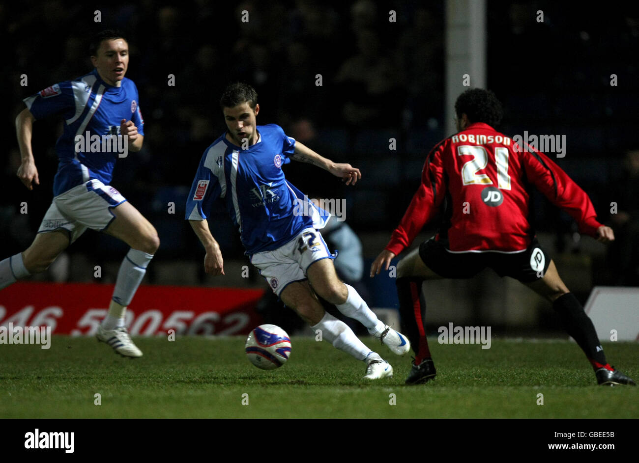 Chesterfield's Peter Till runs at Bournemouth's Anton Robinson Stock ...
