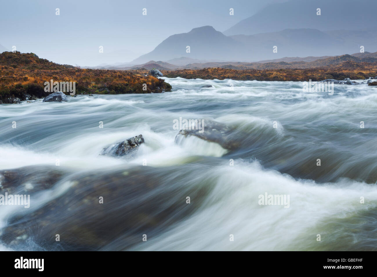 Raging torrents in River Sligachan beneath Sgurr nan Gillean, part of ...