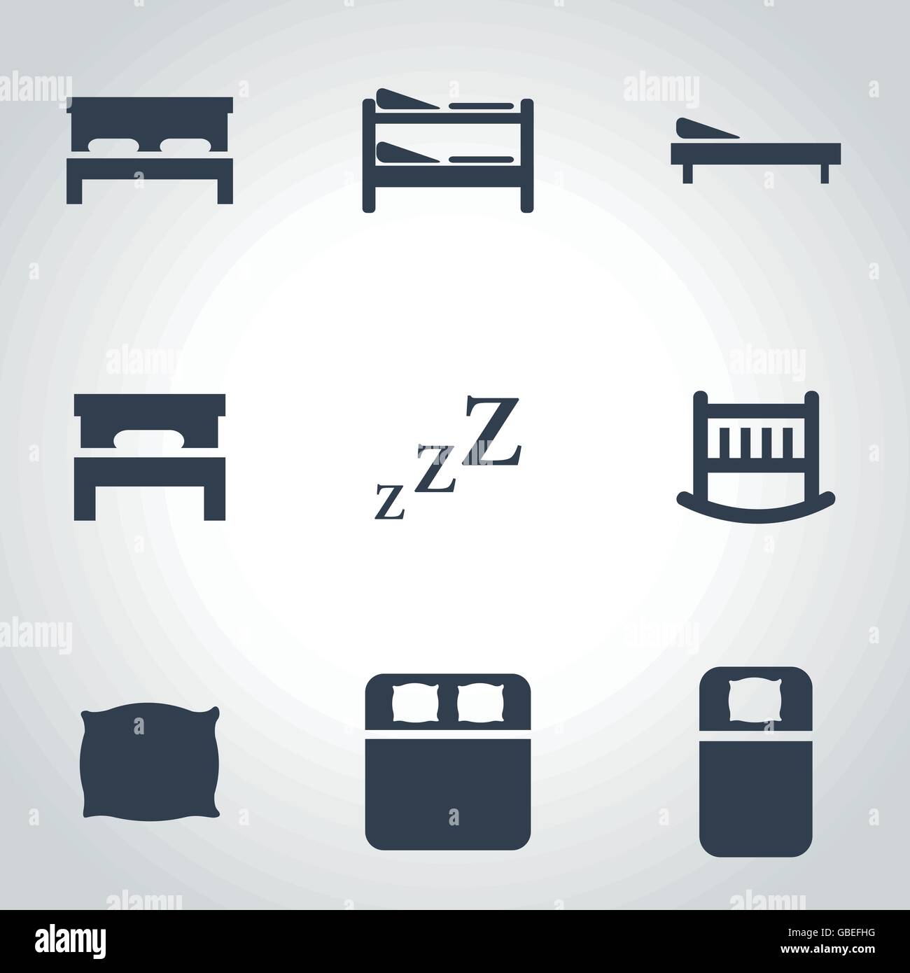Vector black bed icon set Stock Vector Image & Art - Alamy