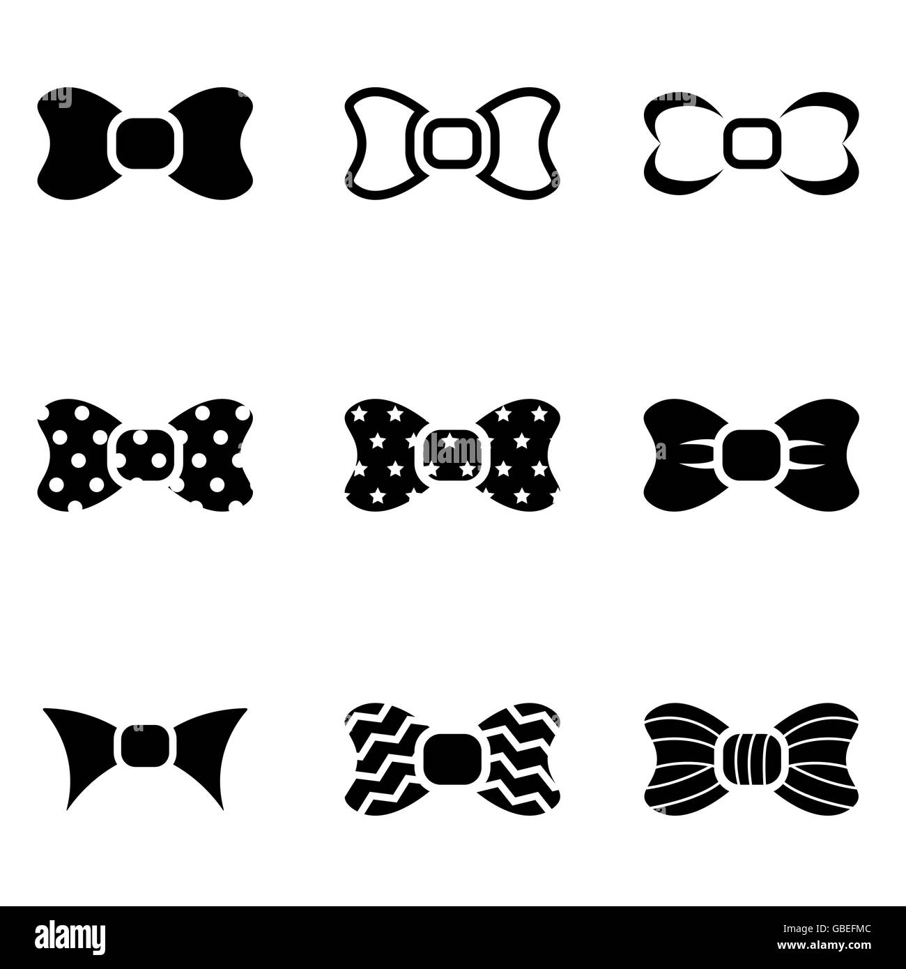 Vector black bow ties icon set Stock Vector Image & Art - Alamy