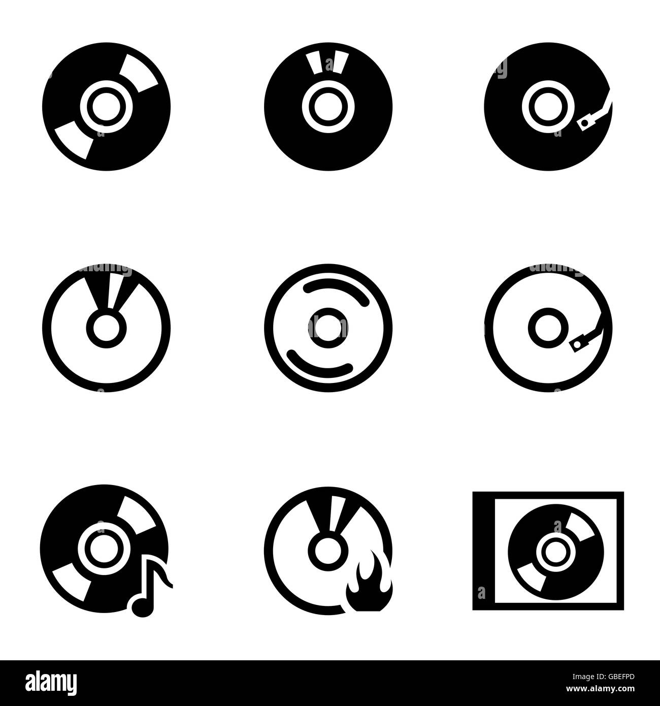 Vector black cd icon set Stock Vector Image & Art - Alamy