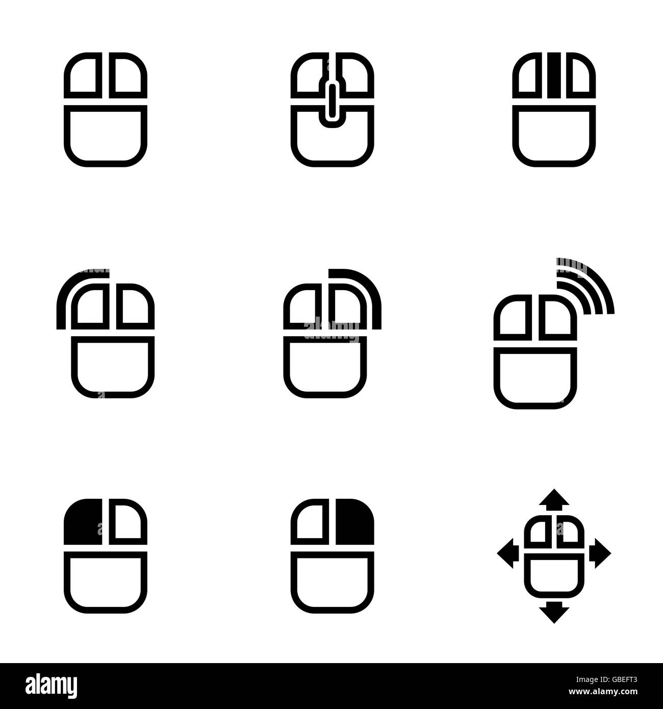 Vector black computer mouse icon set Stock Vector Image & Art - Alamy