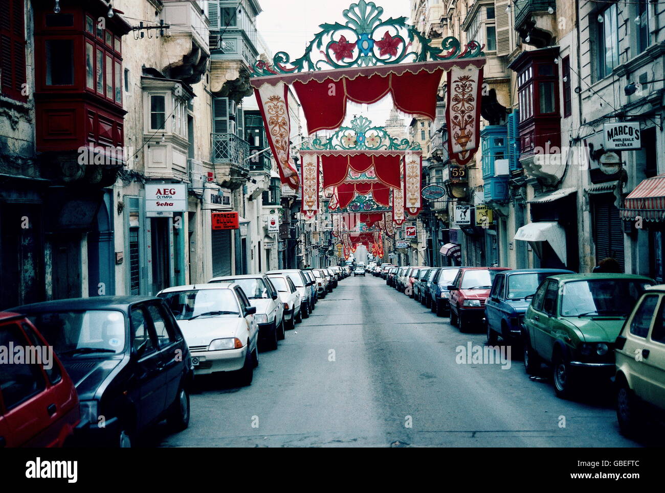1990s street scene malta hi-res stock photography and images - Alamy