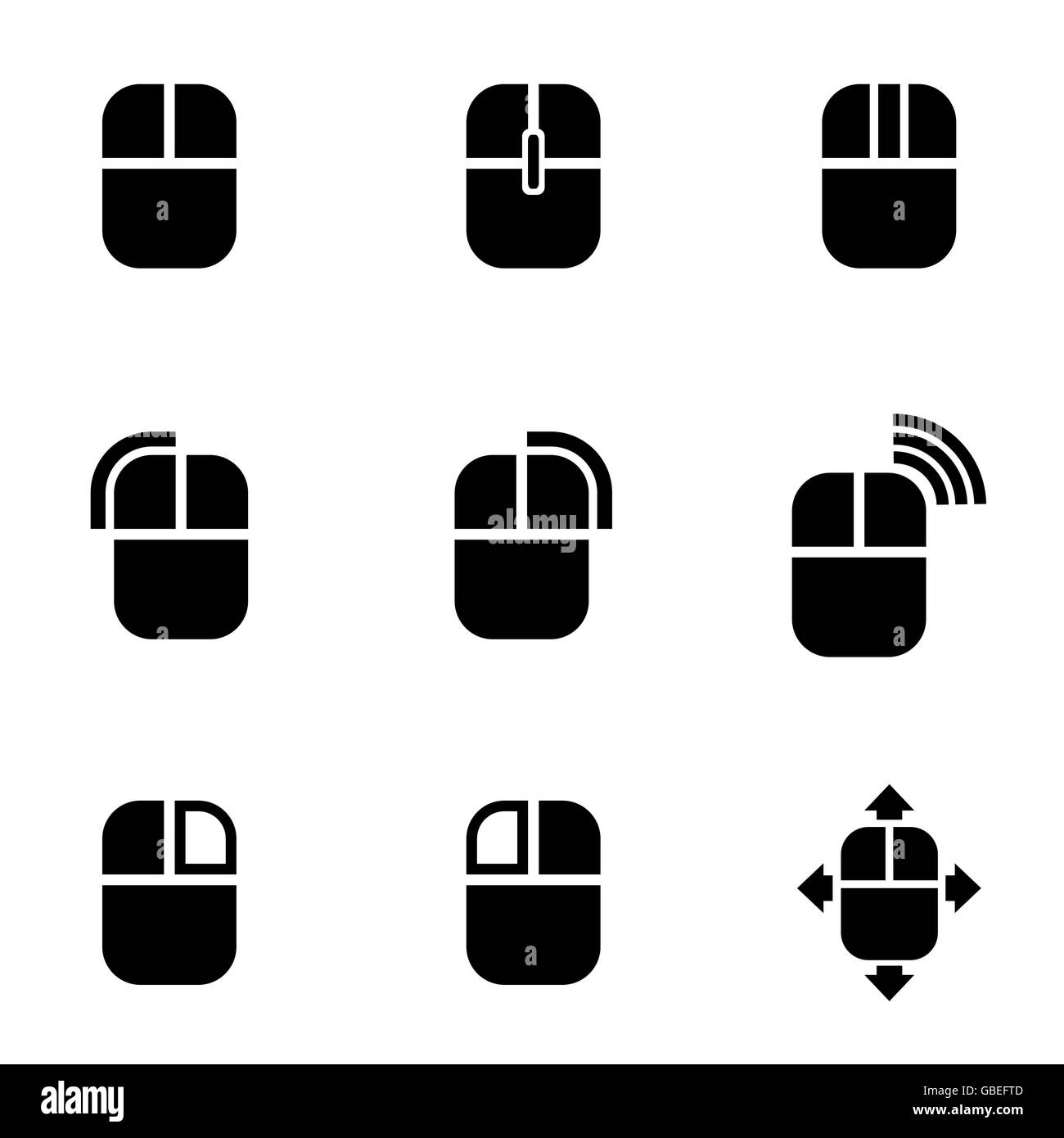 Vector black computer mouse icon set Stock Vector Image & Art - Alamy