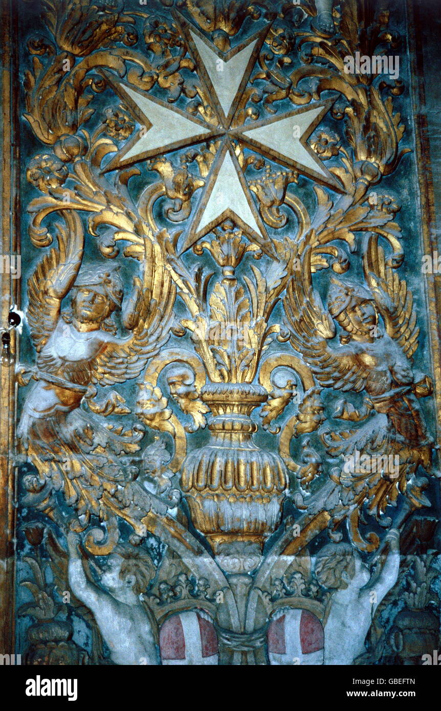 heraldry, emblems, emblem of the Knights of St. John, ornament, wall ...