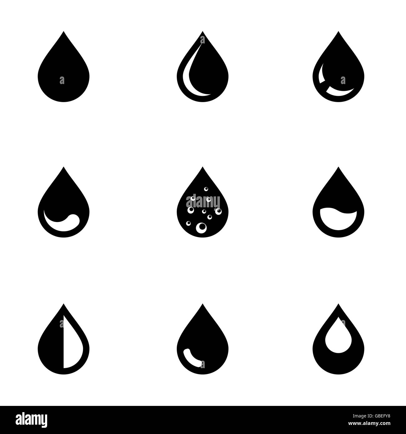 Vector black drop icon set Stock Vector Image & Art - Alamy