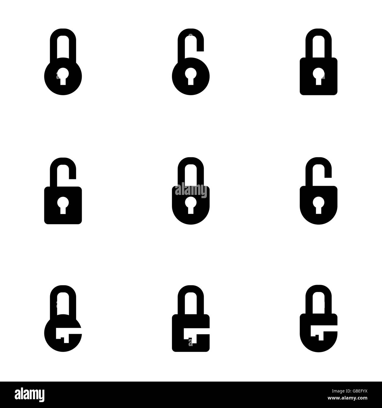 Vector black locks icon set Stock Vector Image & Art - Alamy