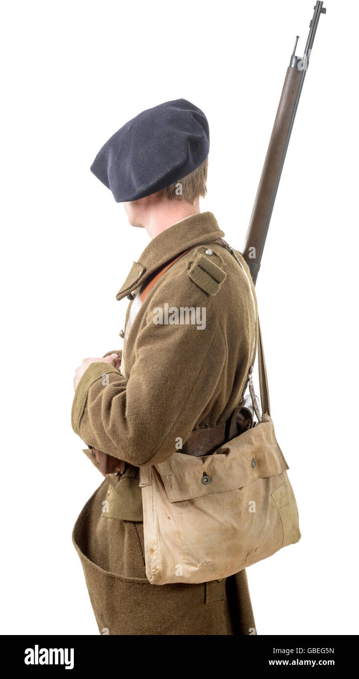 40s french soldier, side view isolated on white background Stock Photo ...