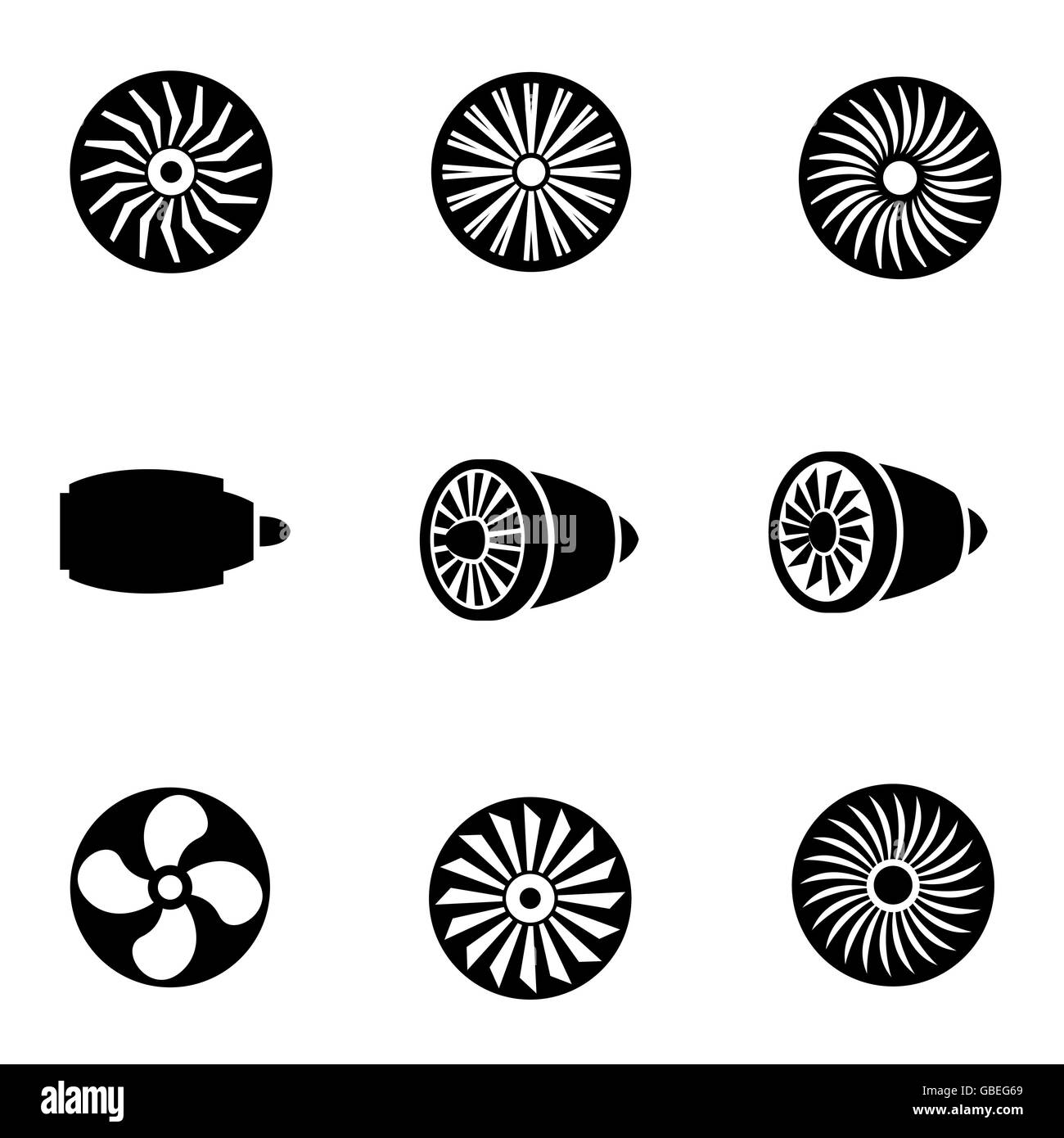 Vector black turbines icon set Stock Vector Image & Art - Alamy