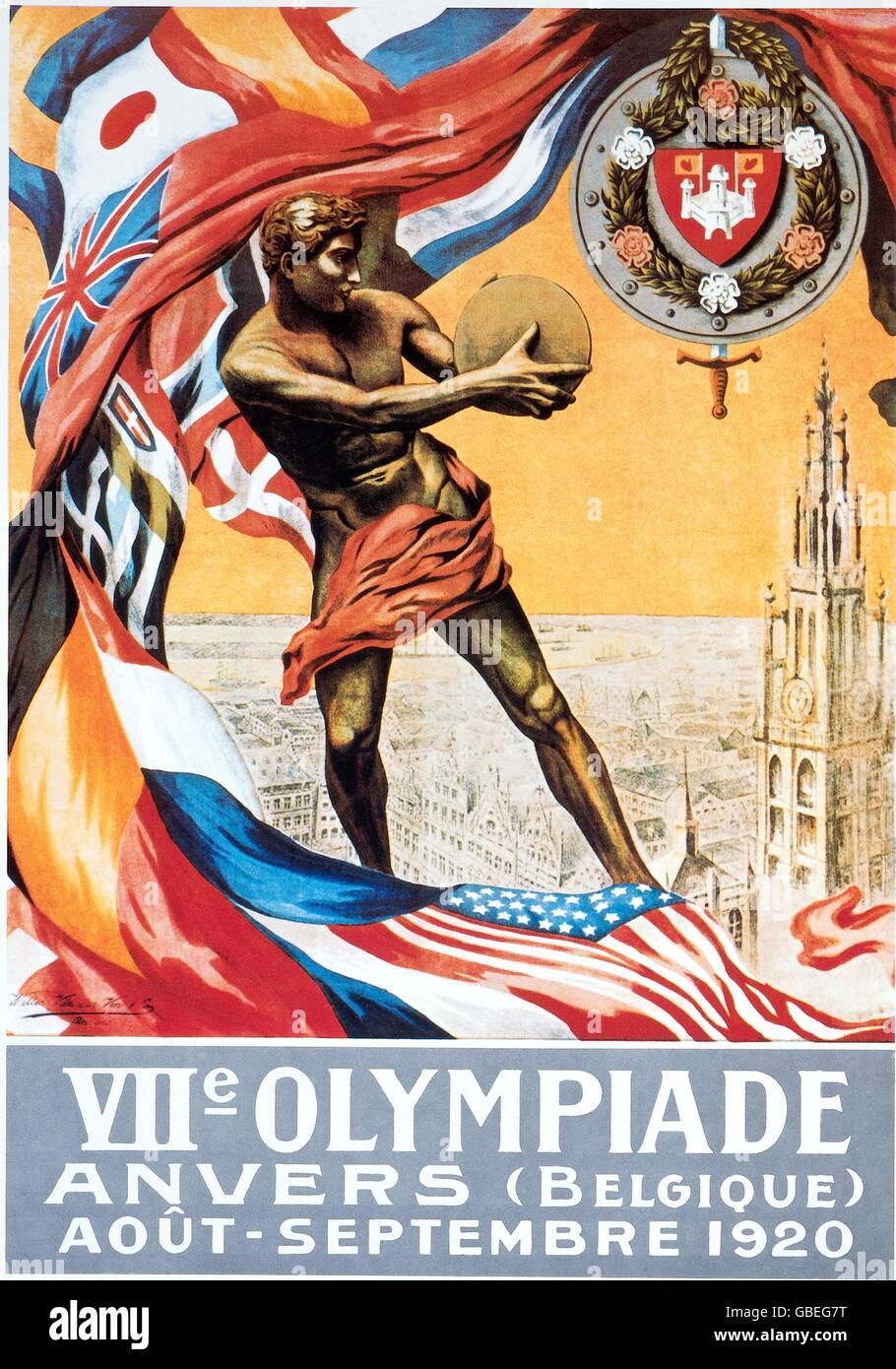 Olympic games poster 1920 hi-res stock photography and images - Alamy