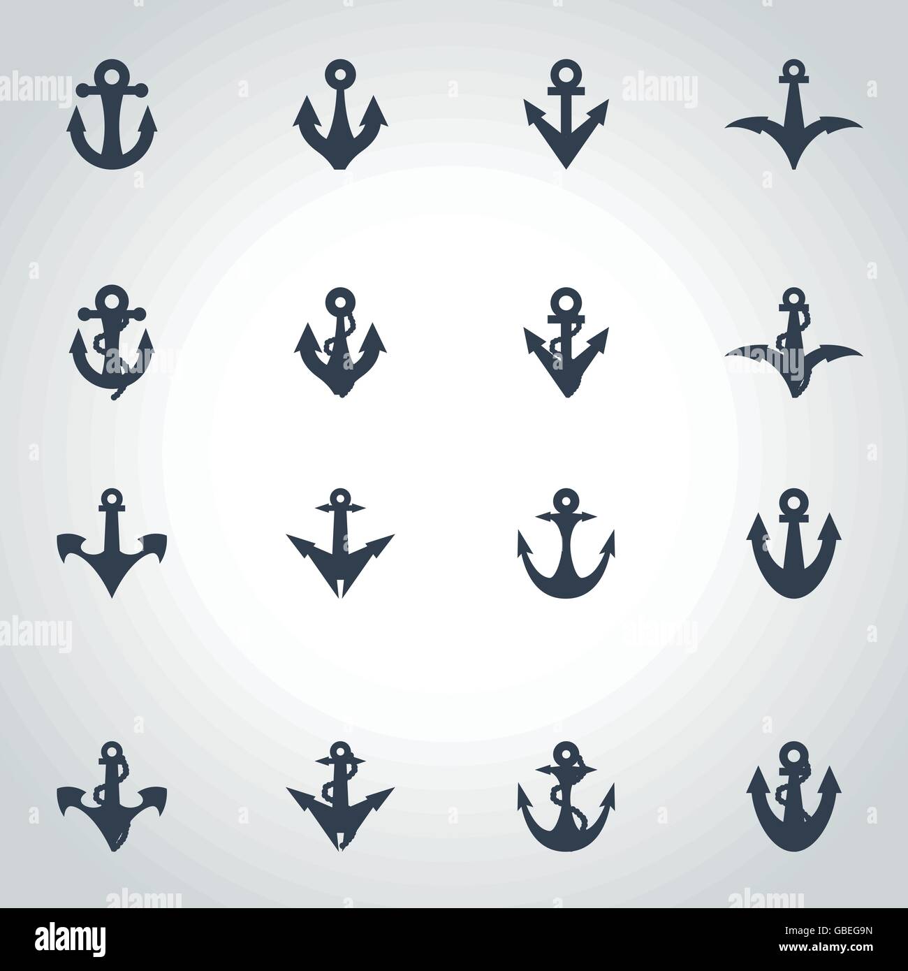 Vector black anchor icon set Stock Vector Image & Art - Alamy