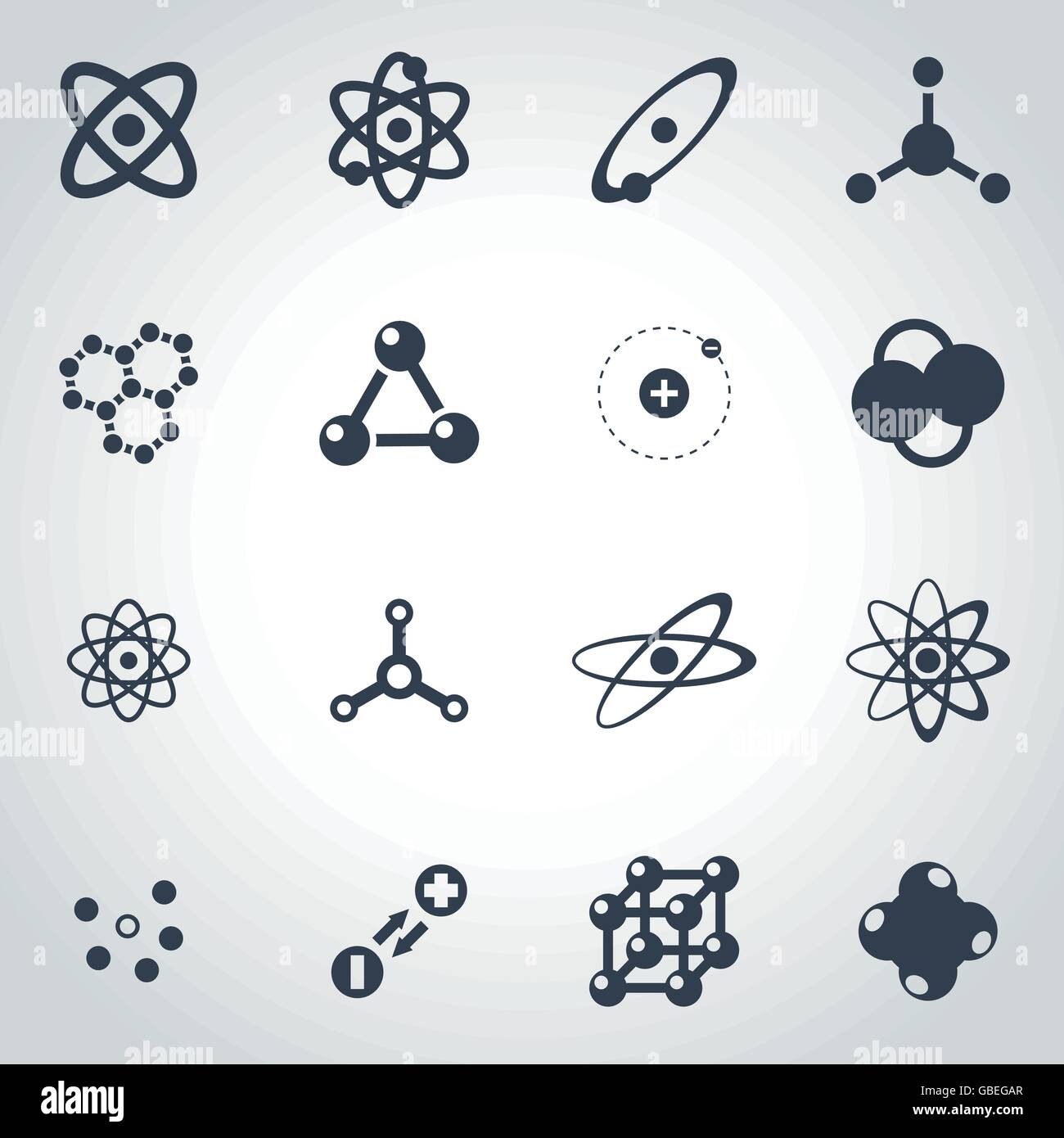 Vector black atom icon set Stock Vector Image & Art - Alamy