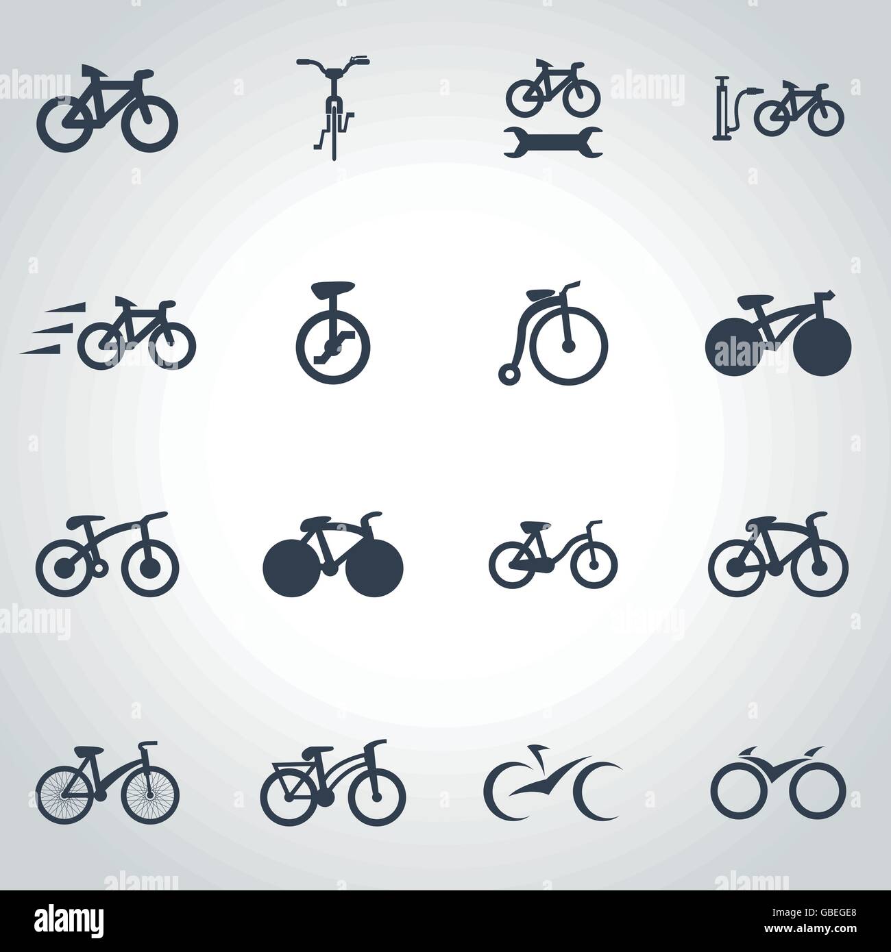Vector black bicycle icon set Stock Vector Image & Art - Alamy