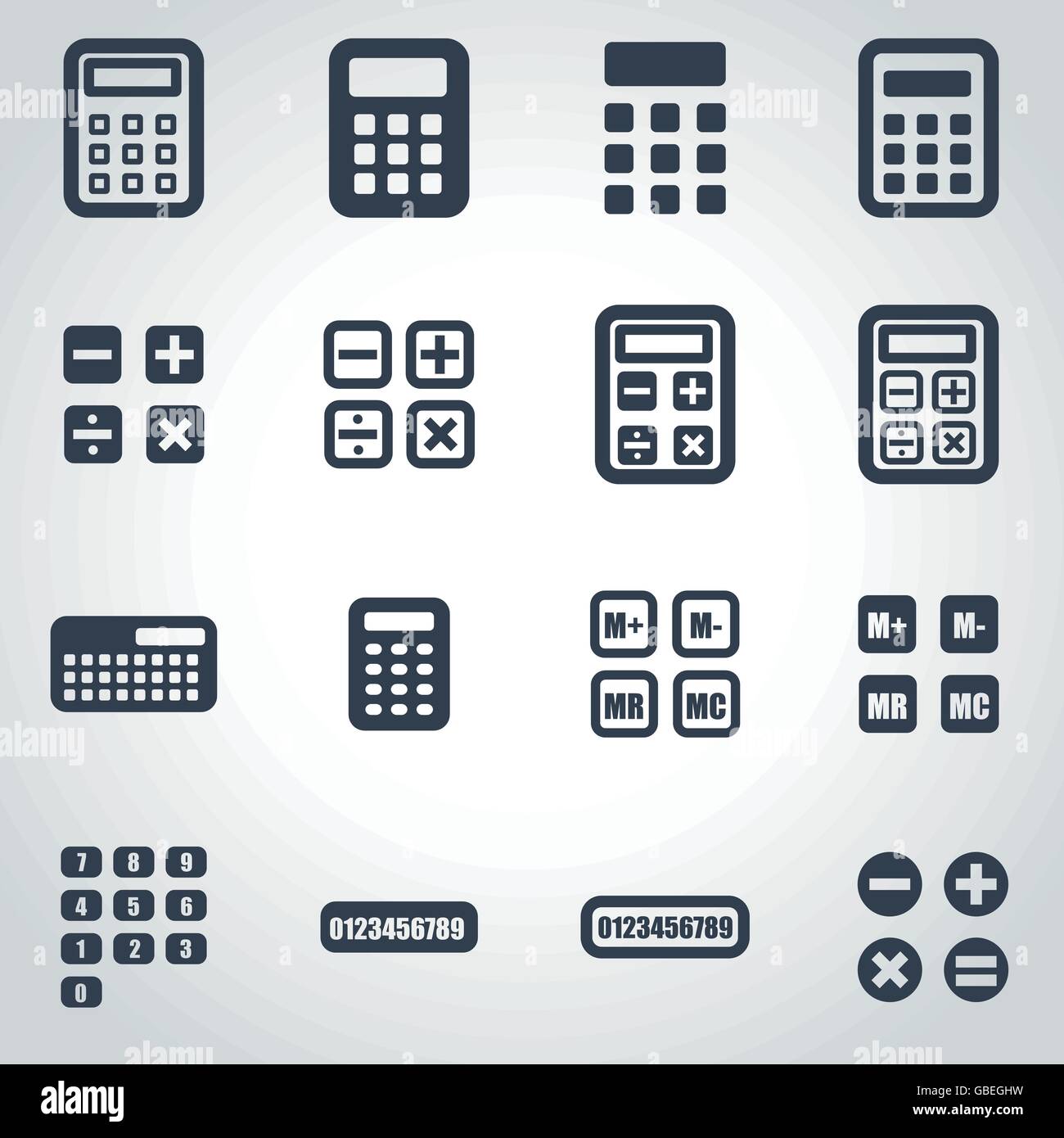 Vector black calculator icon set Stock Vector Image & Art - Alamy