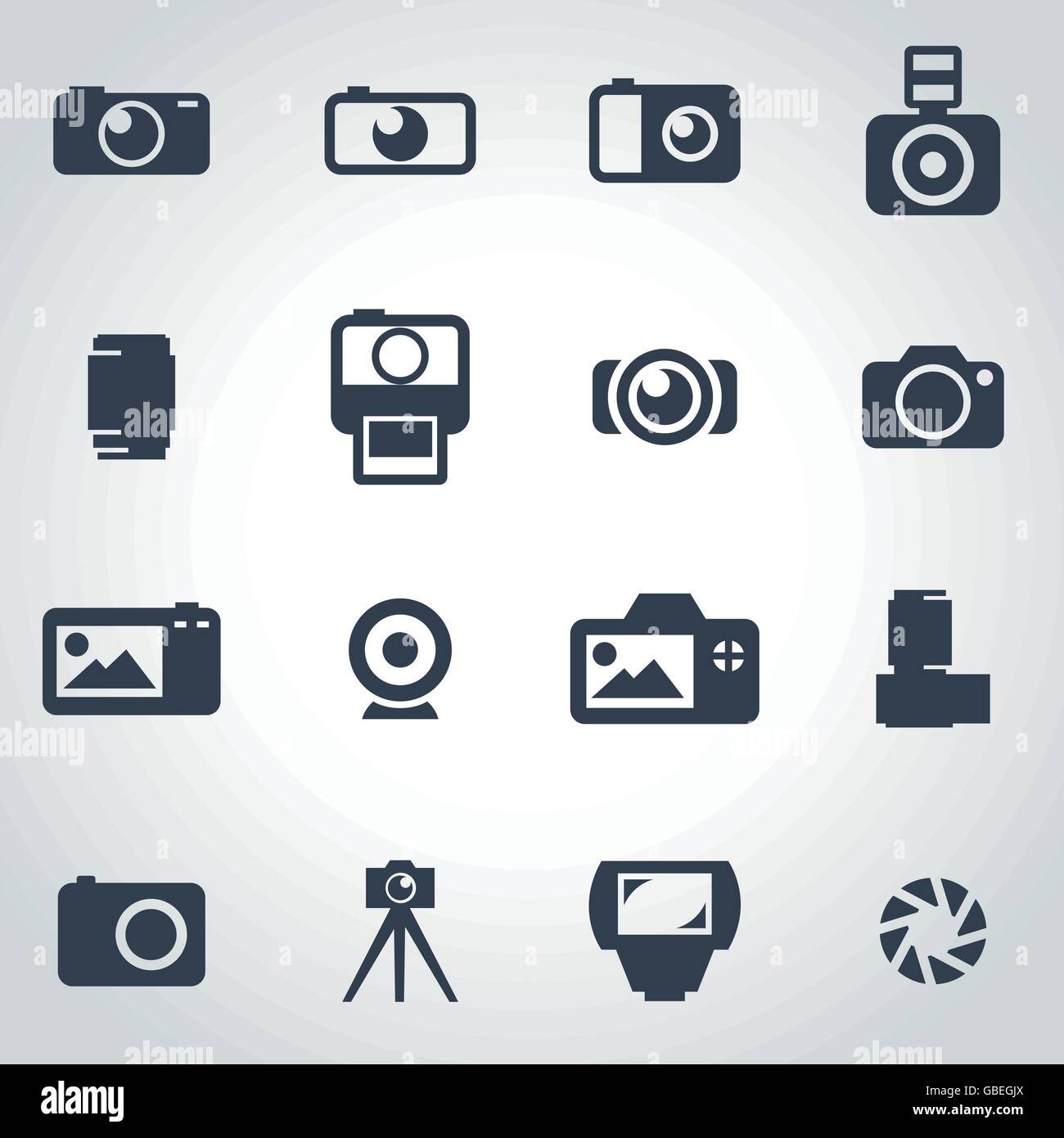 Vector black camera icon set Stock Vector Image & Art - Alamy