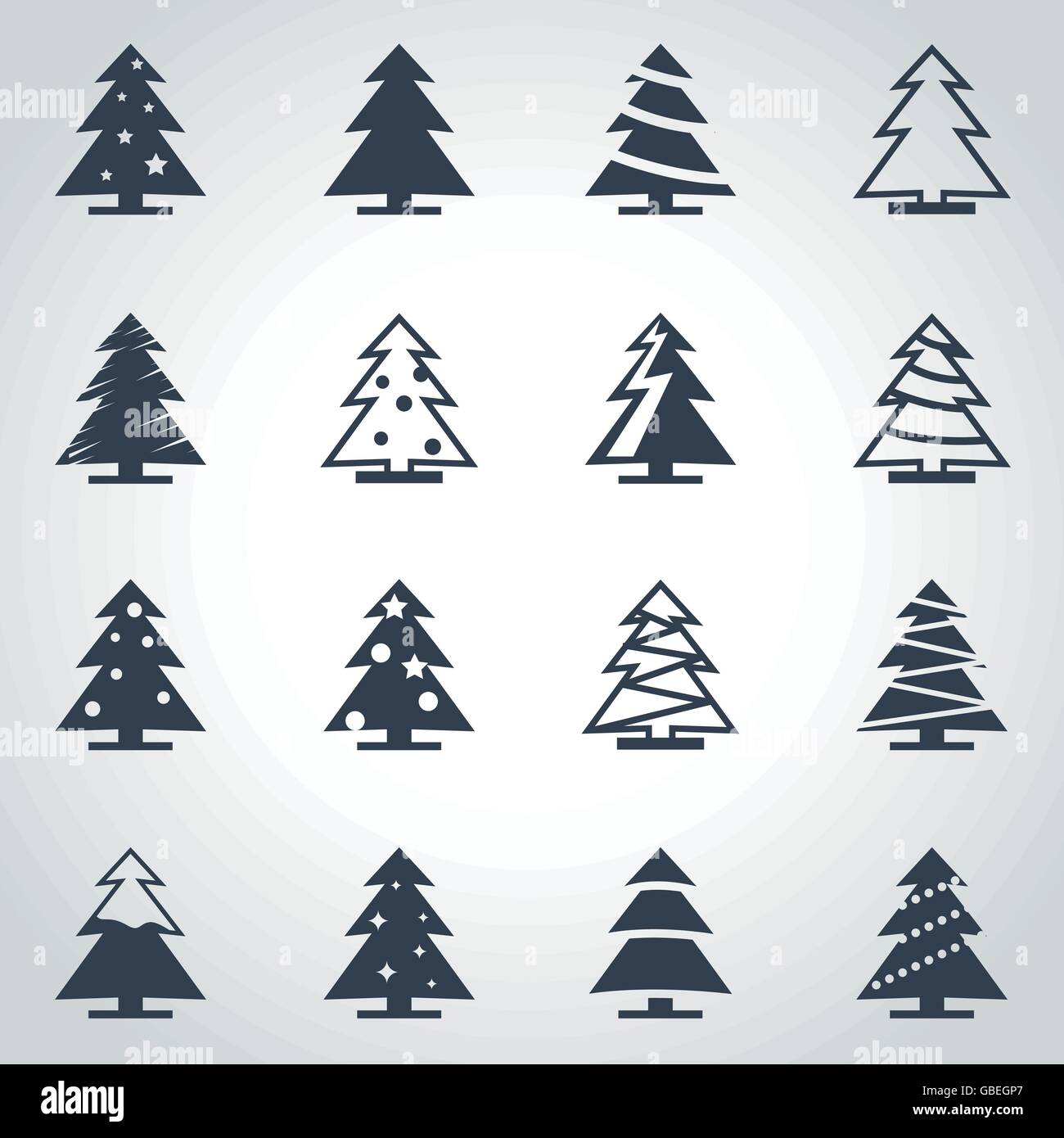 Vector black christmas tree icon set Stock Vector Image & Art - Alamy