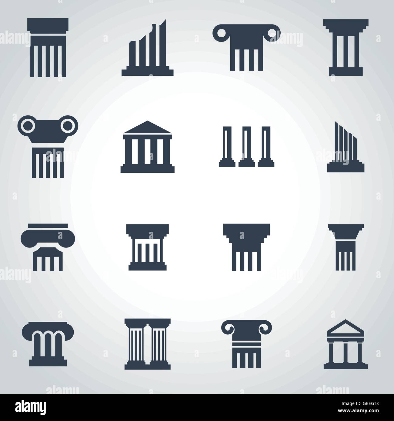 Vector black column icon set Stock Vector Image & Art - Alamy