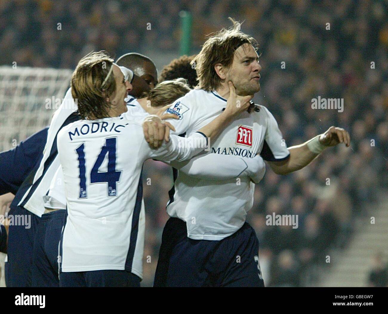Tottenham hotspurs jonathan woodgate celebrates scoring the winning ...